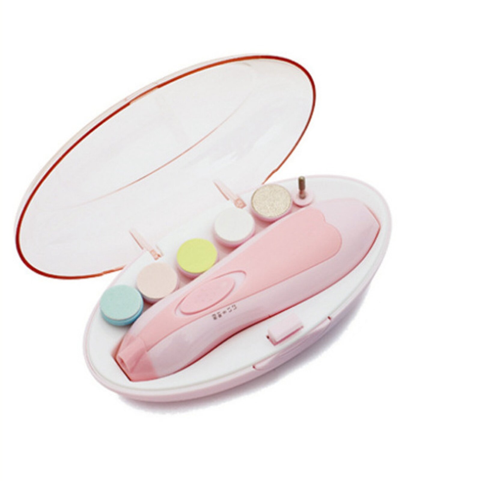 Детский триммер для ногтей 8000 об/мин со светодиодной подсветкой, 6 насадок, безопасная и простая в эксплуатации электрическая пилочка для ногтей для малышей и взрослых