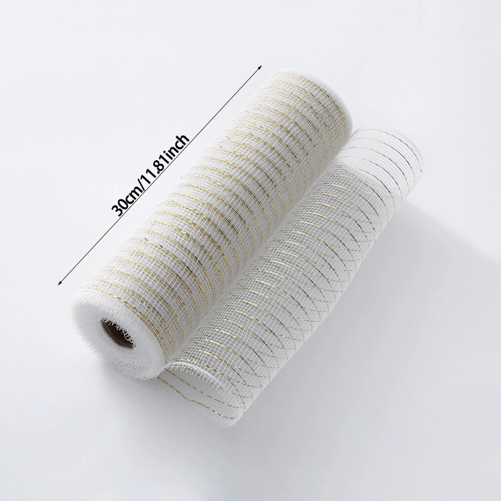 Новая лента для рождественской елки 26 см, золотая и серебряная сетчатая ткань, сделай сам, рождественские украшения,