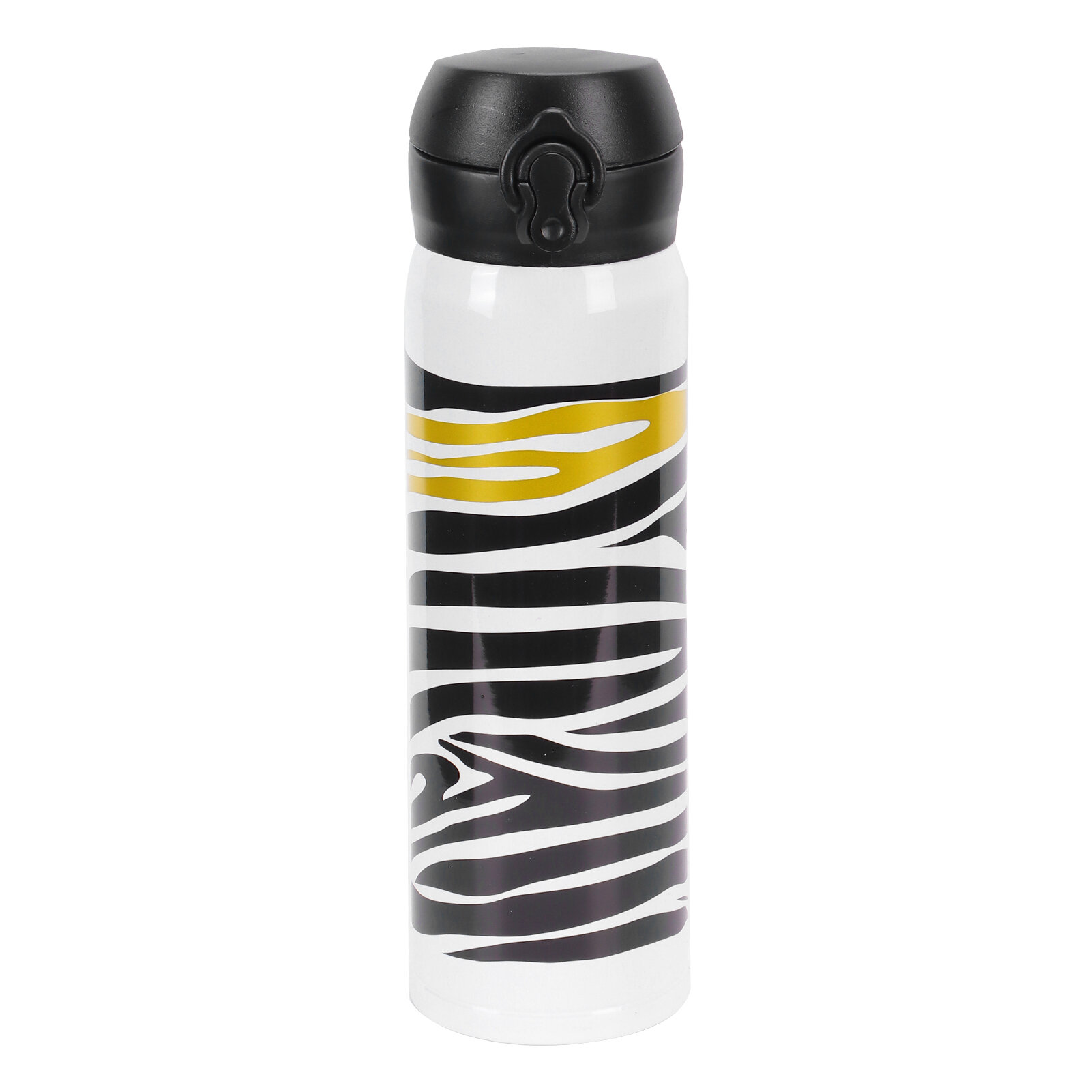 Вакуумная Бутылка Портативная Чашка Для Напитков со Съемной Крышкой для Детей Черно-Белый Рисунок