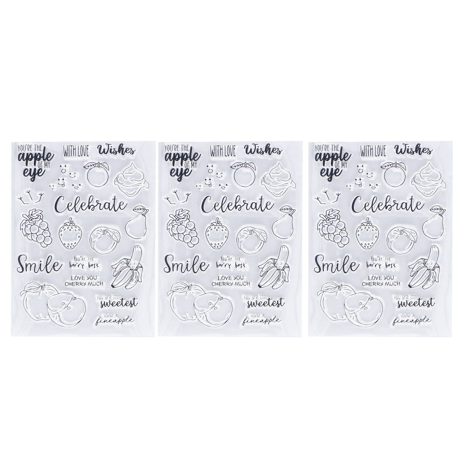 3шт Прозрачных Штампа TPR Печать Многоразовая Безопасные Надежные Привлекательные Принадлежности Для Декоративных Поделок