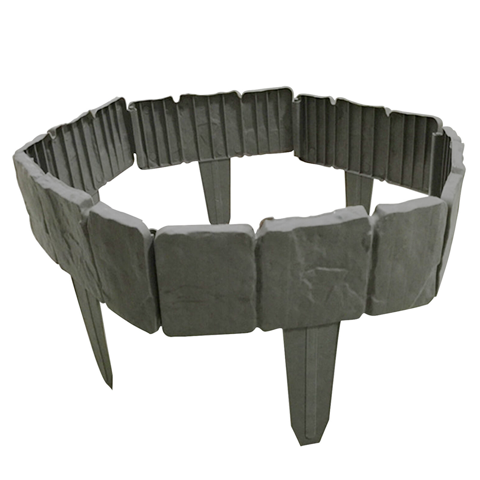 Оградка для сада из пластика декоративная перегородка из перерабатываемого пластика защитная граница бордюр для открытого сада двор газон патио черного цвета PP размер 25*23см пакет 25.5*23.5*7см вес 780г набор из 10 штук