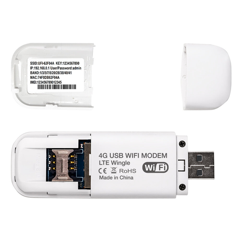 4G Модем USB WiFi Маршрутизатор со Слотом для SIM-Карты 150 Мбит/с Мобильный Беспроводной WiFi Адаптер