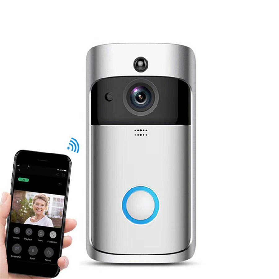 Беспроводной Умный WiFi Дверной звонок ИК-Видеовизуальная Камера Домофон Комплект Домашней Безопасности