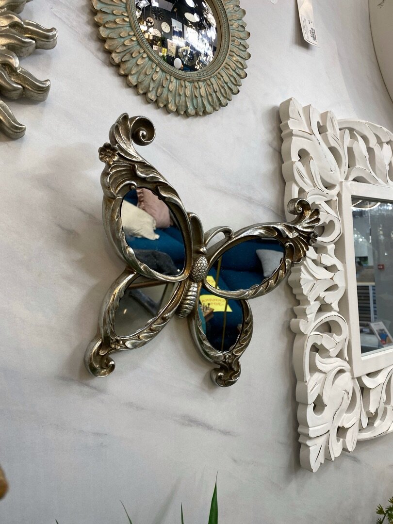 Декор настенный Бабочка Casaentera CE08-435-139 серебро 350х75х300h