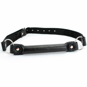 BDSM Арсенал Кляп-трензель, черный Из натуральной кожи