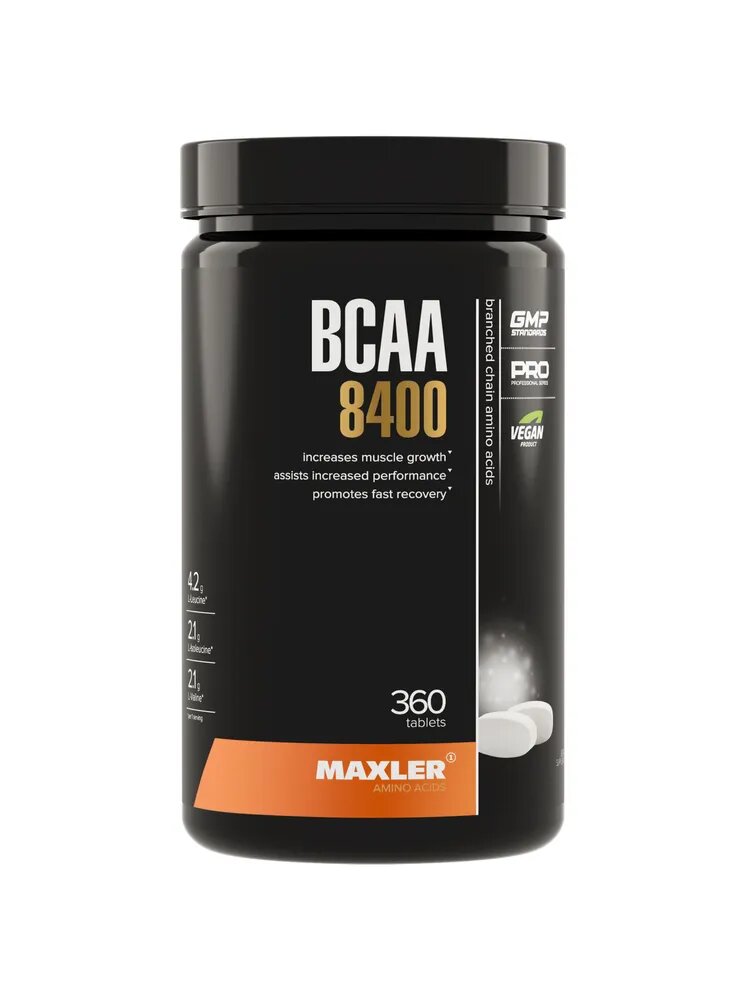 Аминокислоты БЦАА L-Лейцин L-Валин и L-Изолейцин 2:1:1 в таблетках Maxler BCAA 8400 360 шт.