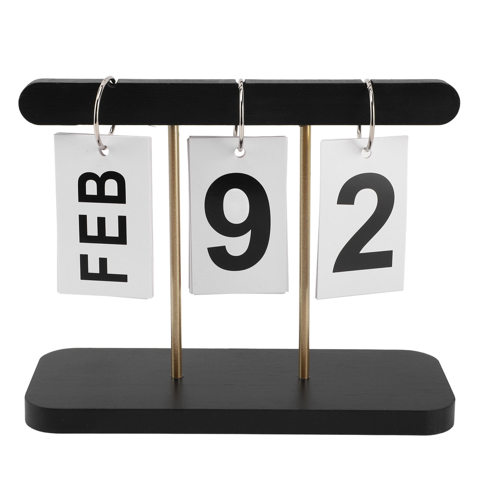 Винтажный настольный календарь-трансформер, большой, для дома и офиса, складной, многоразовый, черный.