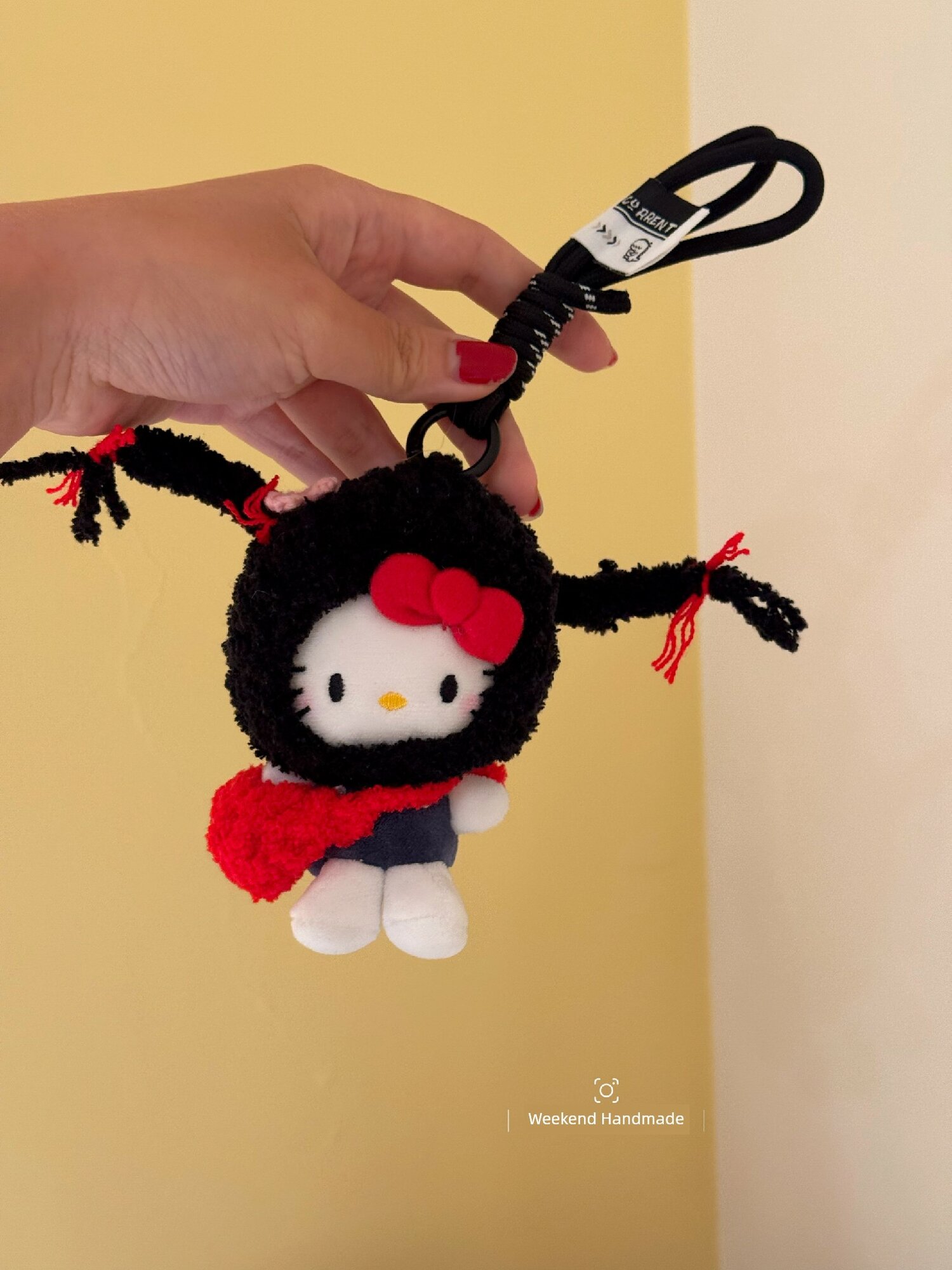 Двойной хвост Hello Kitty плюшевый ключеней-подвеска для авто, милый подарок для девушки