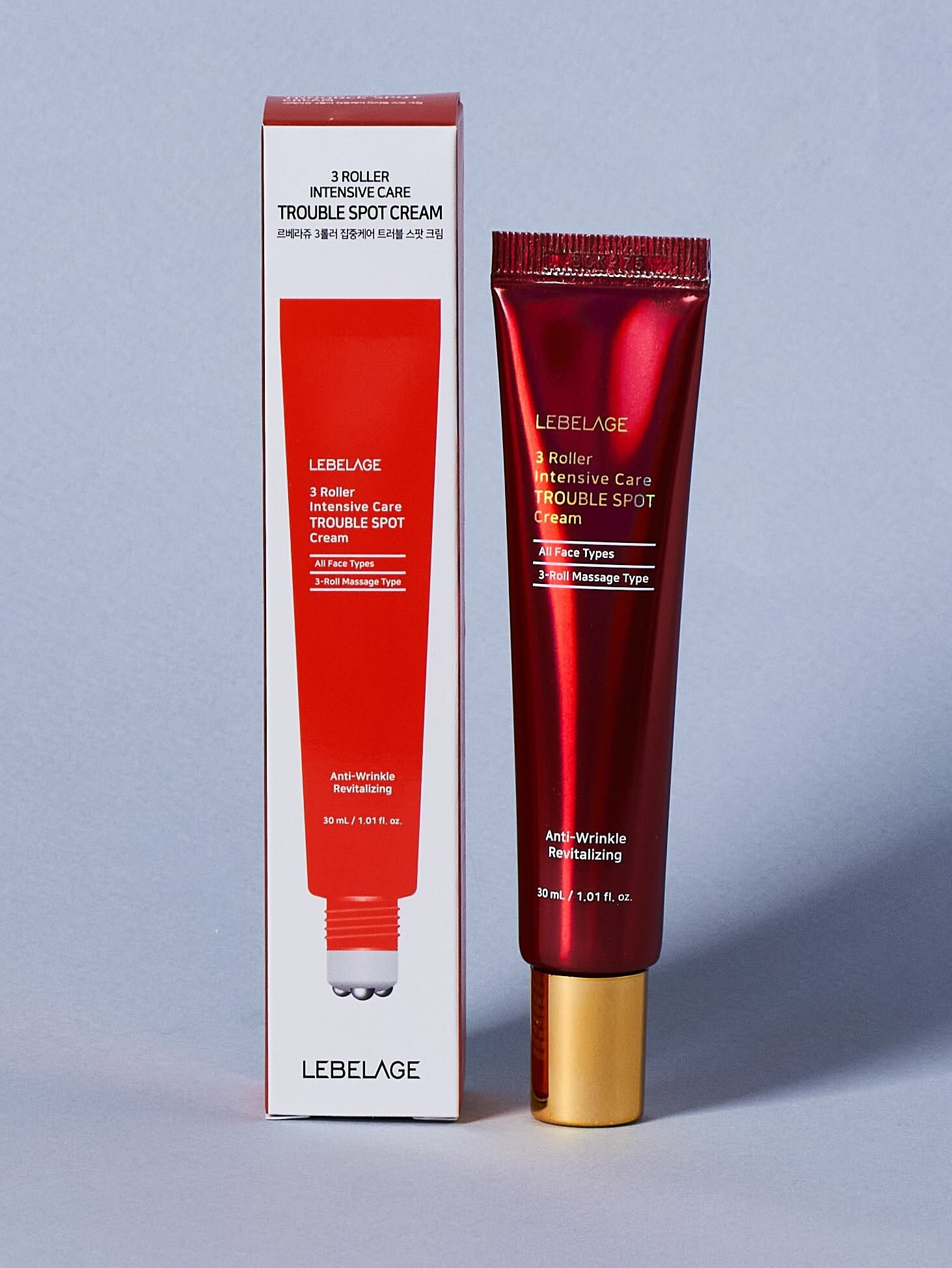 Lebelage Крем для проблемной кожи с 3 роликовыми шариками 30мл 3 Roller Intensive Care Trouble Spot Cream