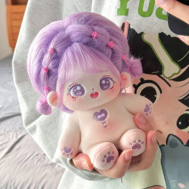 Плюшевая кукла Kawaii, 20 см, сиреневый цвет, с каркасом