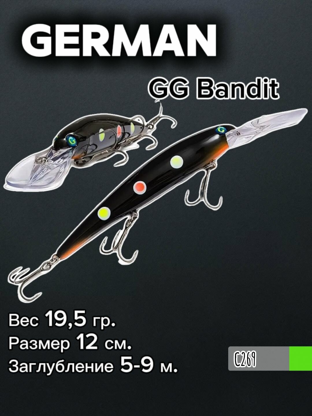 Воблер для троллинга Bandit 120мм 19.5гр. GG German Bandit C269