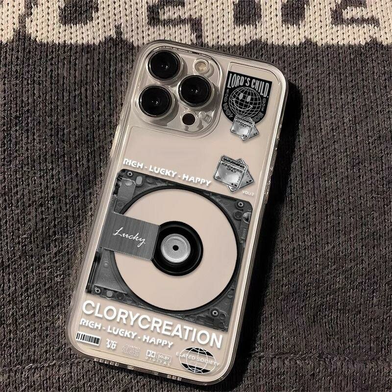 Прозрачный ретро CD подходит для Apple 15 чехол для телефона iPhone14 анти-падение 13/12/11promax Пыль x/xs Космическая