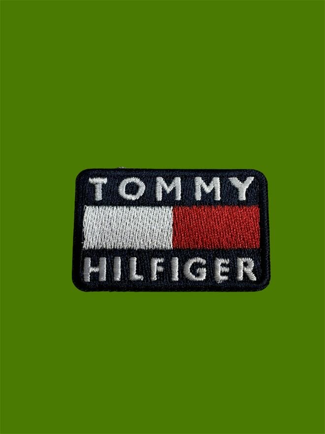Tommy Hilfiger нашивка из ткани с вышивкой, крепление на липучке 40x25 мм для одежды, съемный логотип для курток и сумок