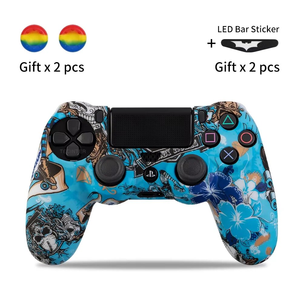 Силиконовый Резиновый Чехол Для Контроллера SONY Playstation 4, Защитная Тонкая Ручка Для Геймпада Для Большого Пальца