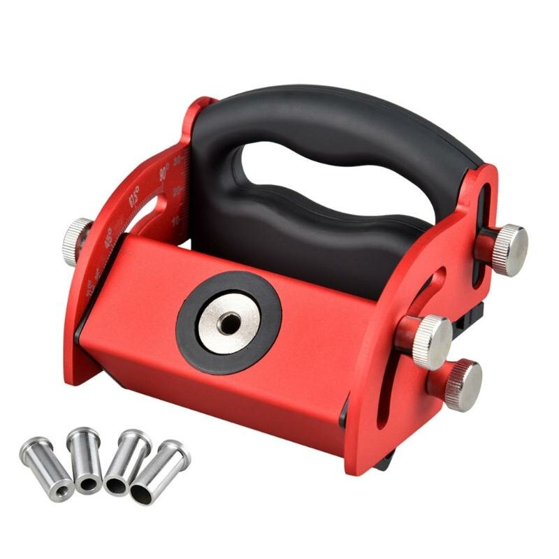 Регулируемый угловой сверлильный шаблон 0°-90° из алюминиевого сплава, красный