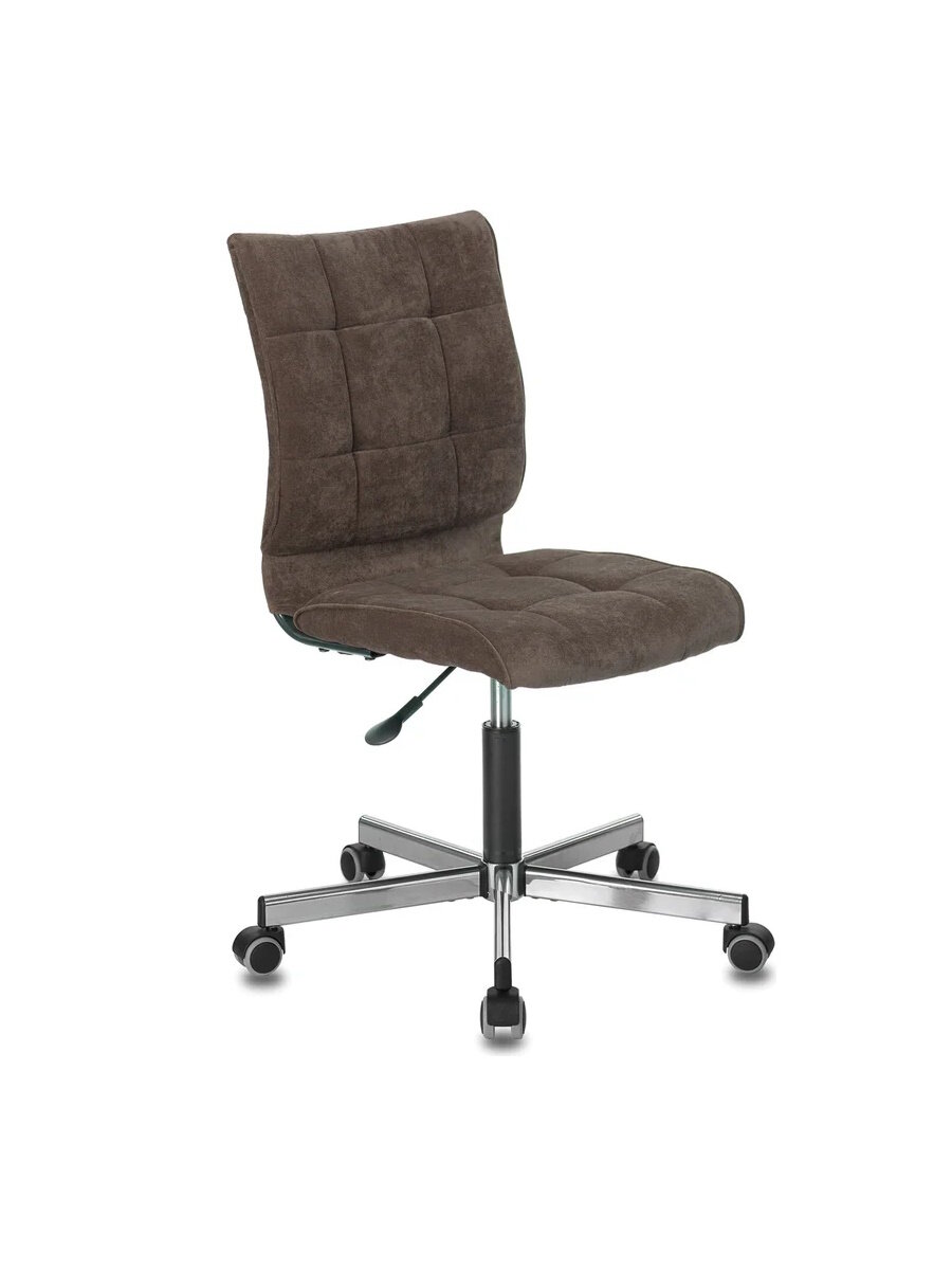 Кресло компьютерное BRABIX Stream MG-314, без подлокотников, пятилучие серебристое, ткань, 532393/ brown