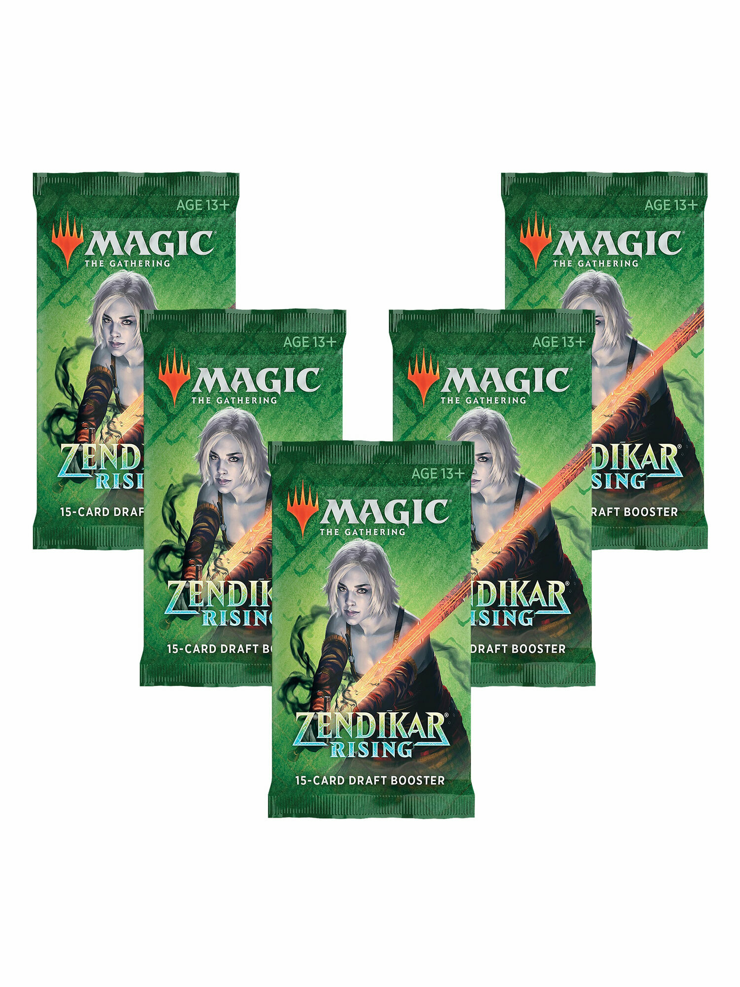 Magic The Gathering: 5 драфт-бустеров MTG издания Zendikar Rising на английском