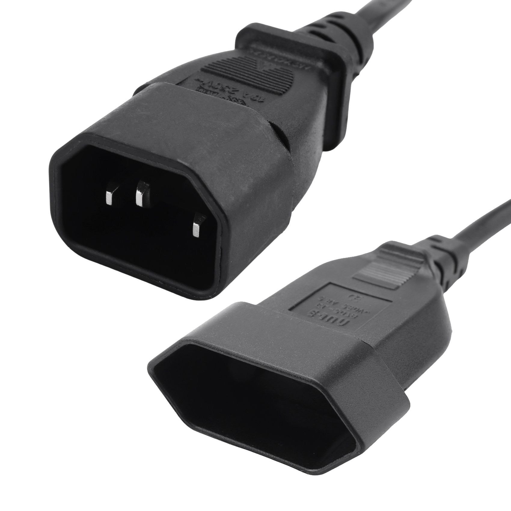 Сетевой адаптер питания, штекер IEC 320 C14 (папа) на европейский разъем CEE 7/16 2-контактный (мама) для ИБП и PDU. переходник питания для бесперебойника для блока распределения питания