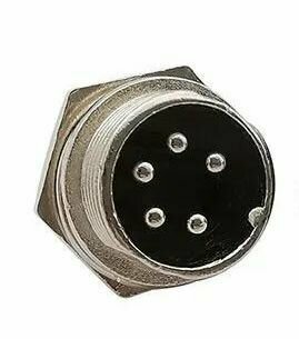 GX16M-5, Разъемы малогабаритные цилиндрические d16мм, вилка на корпус, 250В 5 контактов / 3 штуки