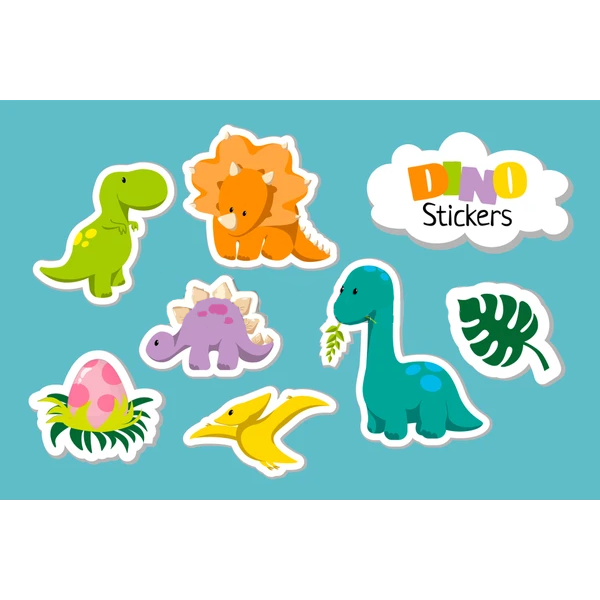 Наклейки стикеры Мультяшные динозавры