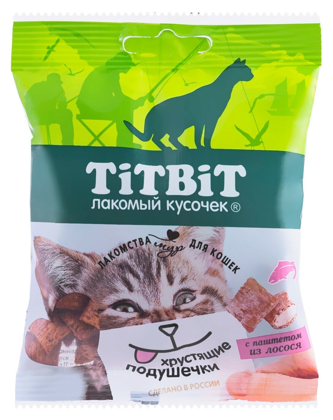 Лакомство TiTBiT Хрустящие подушечки с паштетом из лосося для кошек (30 г)