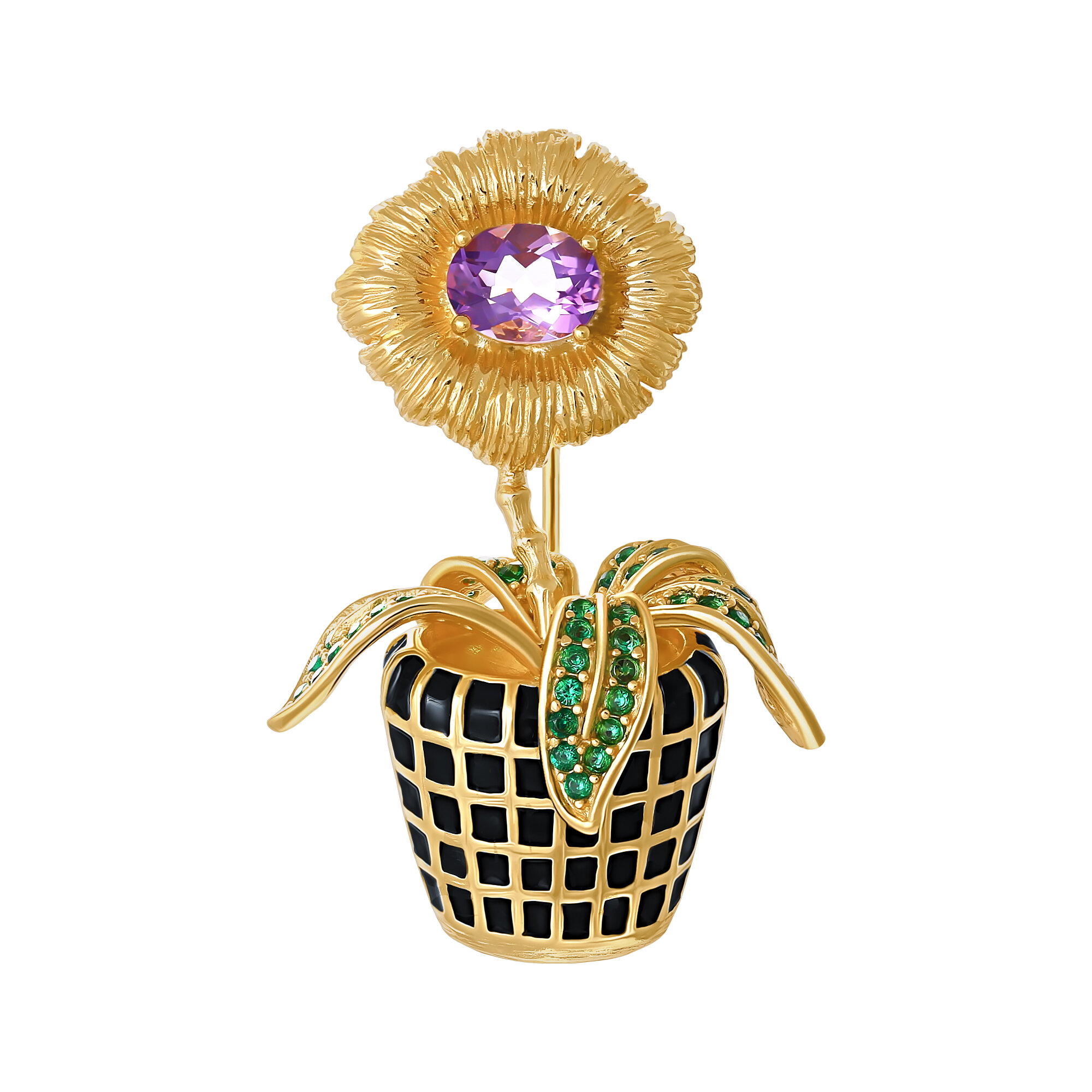 Брошь, серебро, 925 проба, эмаль