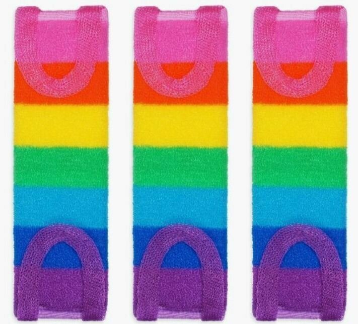 Мойдодыр Мочалка массажная Радуга, 3 шт