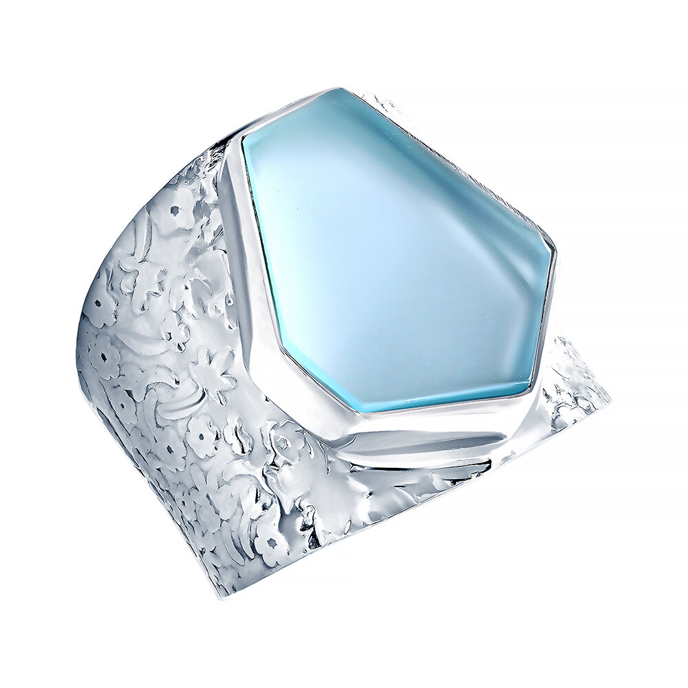 Кольцо, серебро, 925 проба, халцедон