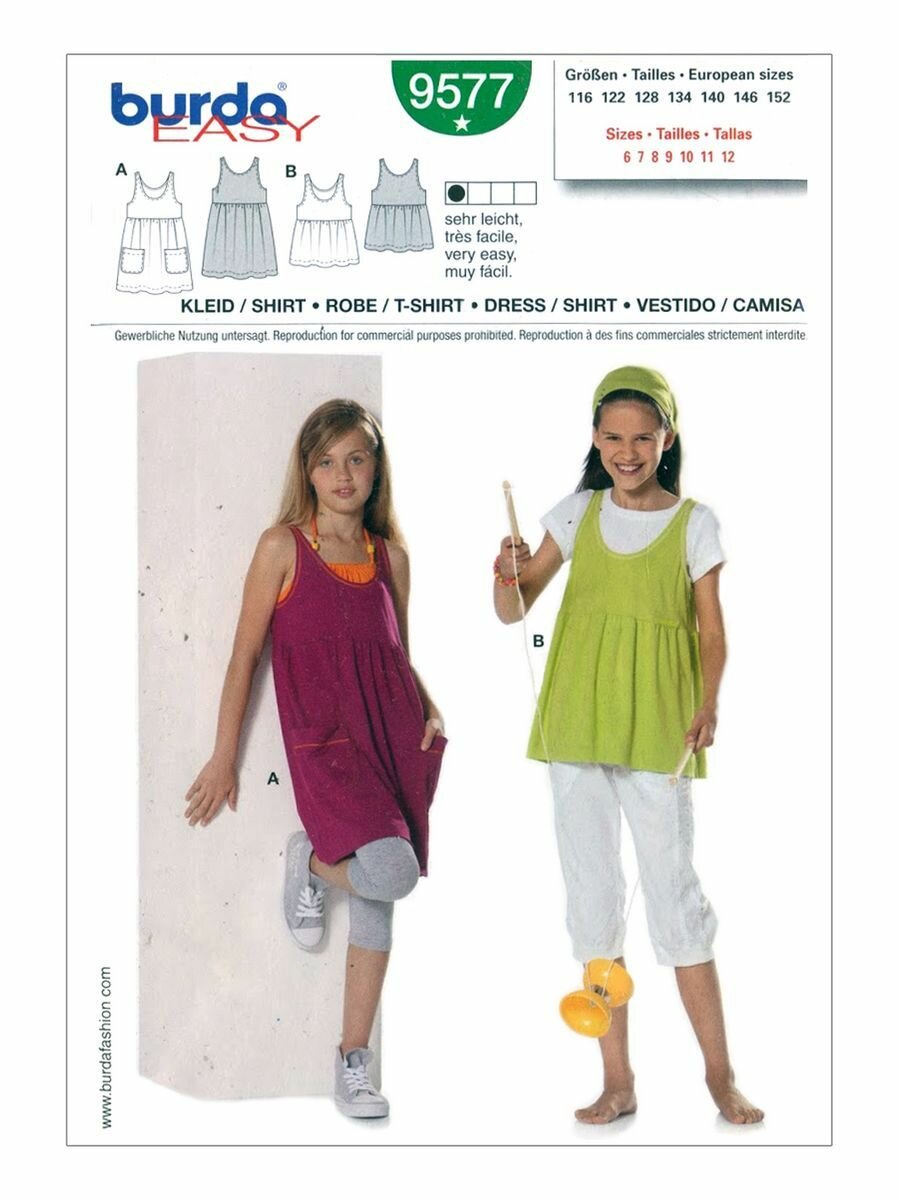 Выкройка Burda 9577 Платье, блузон