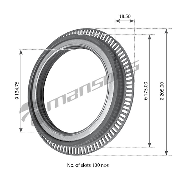 MANSONS 400.530 сальник ступицы задней 135x175x18\ man f2000