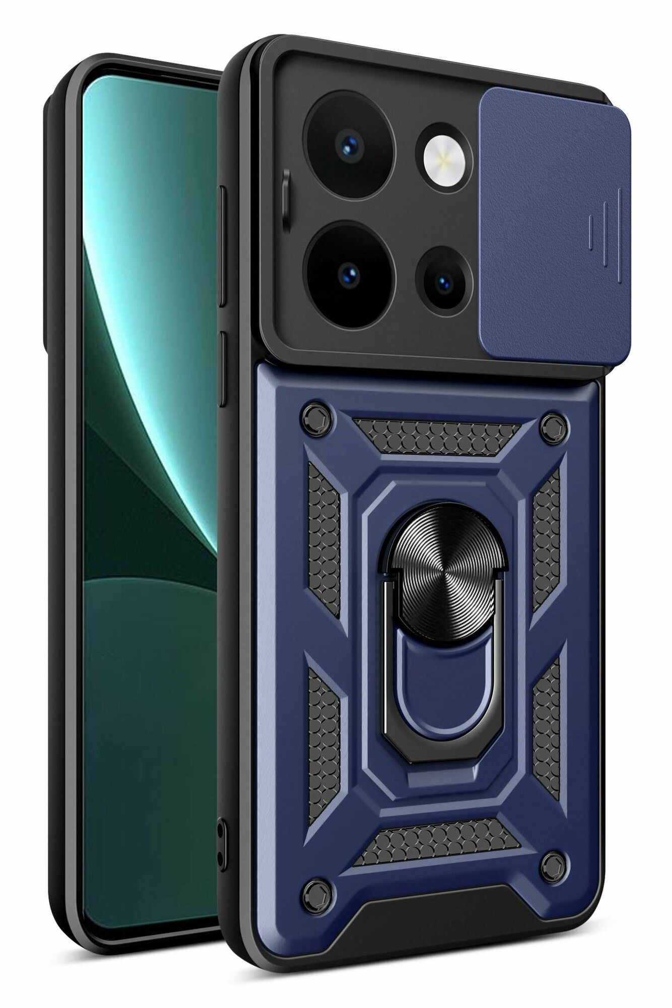 Чехол противоударный для Vivo Y36 4G / Виво У36 4G с защитой камеры armors (Темно-синий)