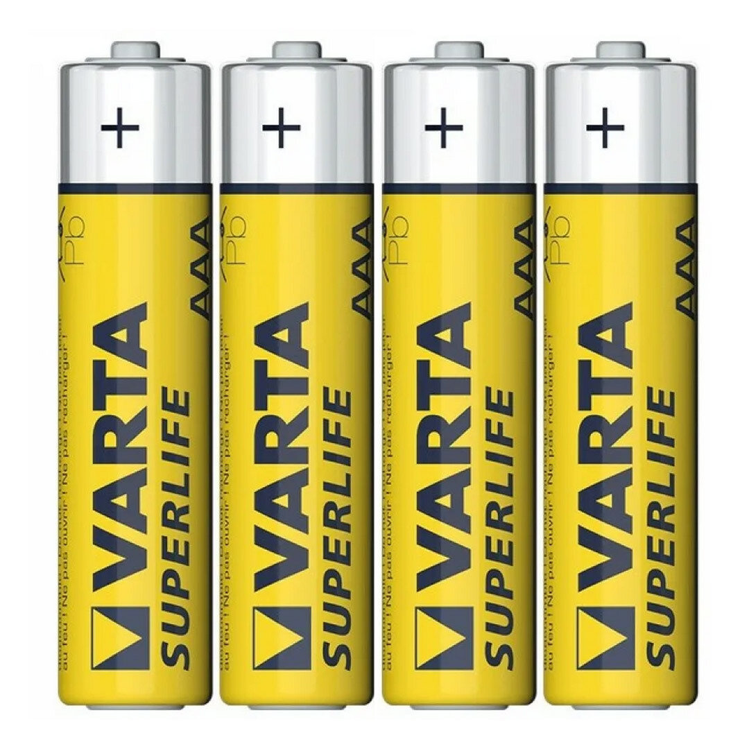 Батарейка (4шт) солевая VARTA R03 AAA SuperLife 1.5В в п/э