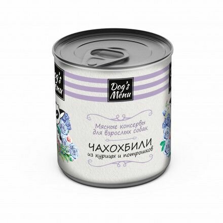 Dog's Menu Влажный корм для взрослых собак , чахохбили из курицы и потрошков , 750 г