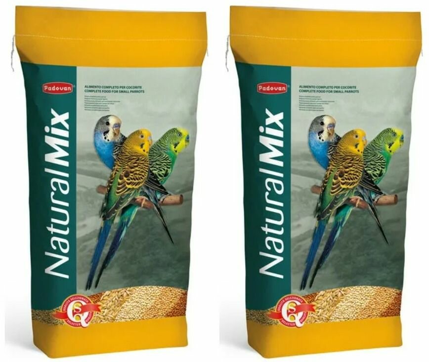 Padovan Корм сухой для волнистых попугаев Naturalmix Cocorite, основной рацион, 1 кг, 2 уп