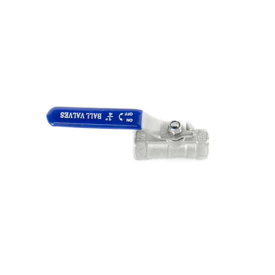 Кран шаровой 1/4 дюйма, ВР (внутренняя резьба, мама), нержавеющая сталь AISI304