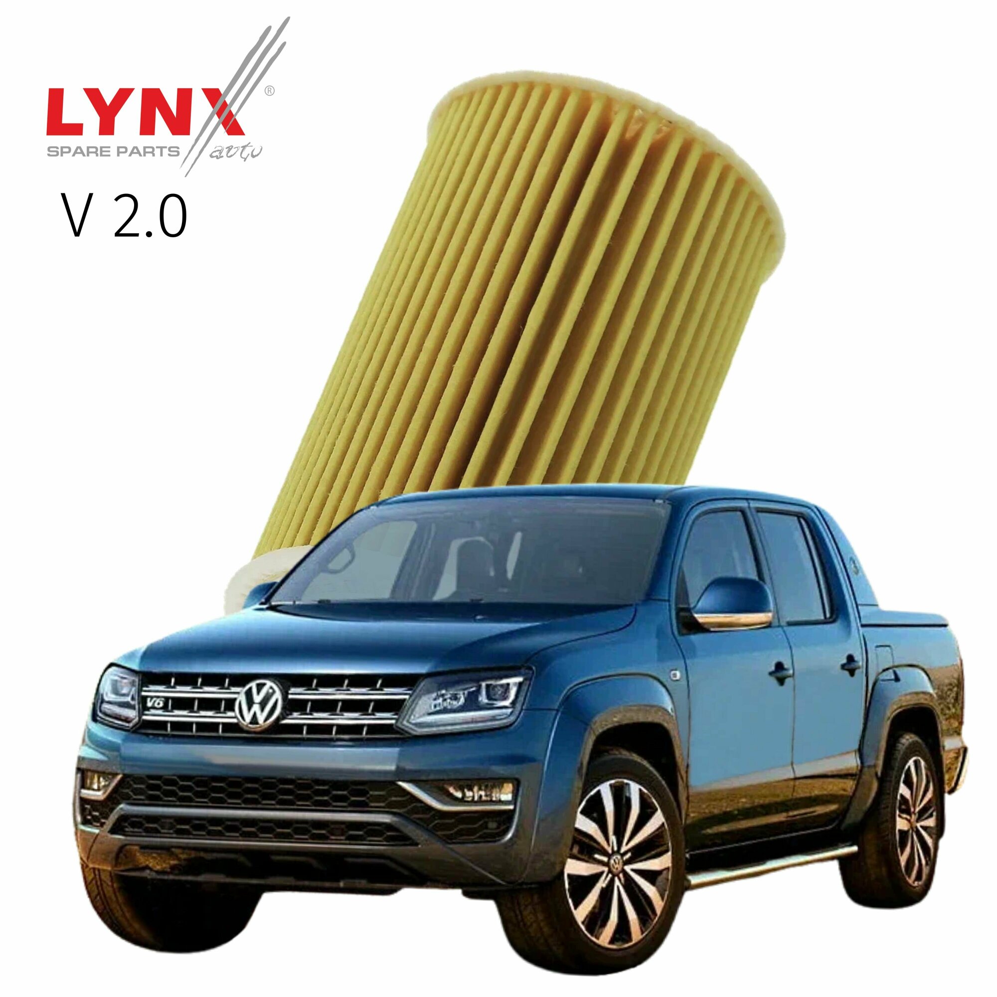 Фильтр масляный Volkswagen Amarok (1) / Фольксваген Амарок 2010 2011 2012 2013 2014 2015 2016 2017 2018 2019 2020 V2.0 CNFB / 1шт LYNXauto