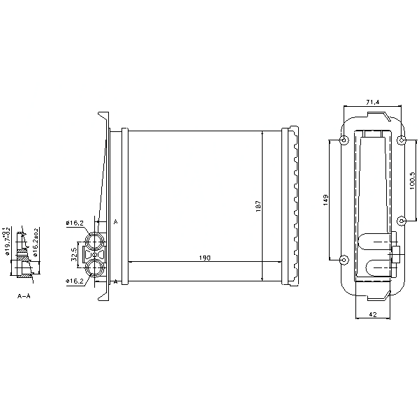NISSENS 73640 (3545537 / 3545537 / 35455379144221) радиатор печки\ Volvo (Вольво) 850 / s70 2.0-2.5tdi 91