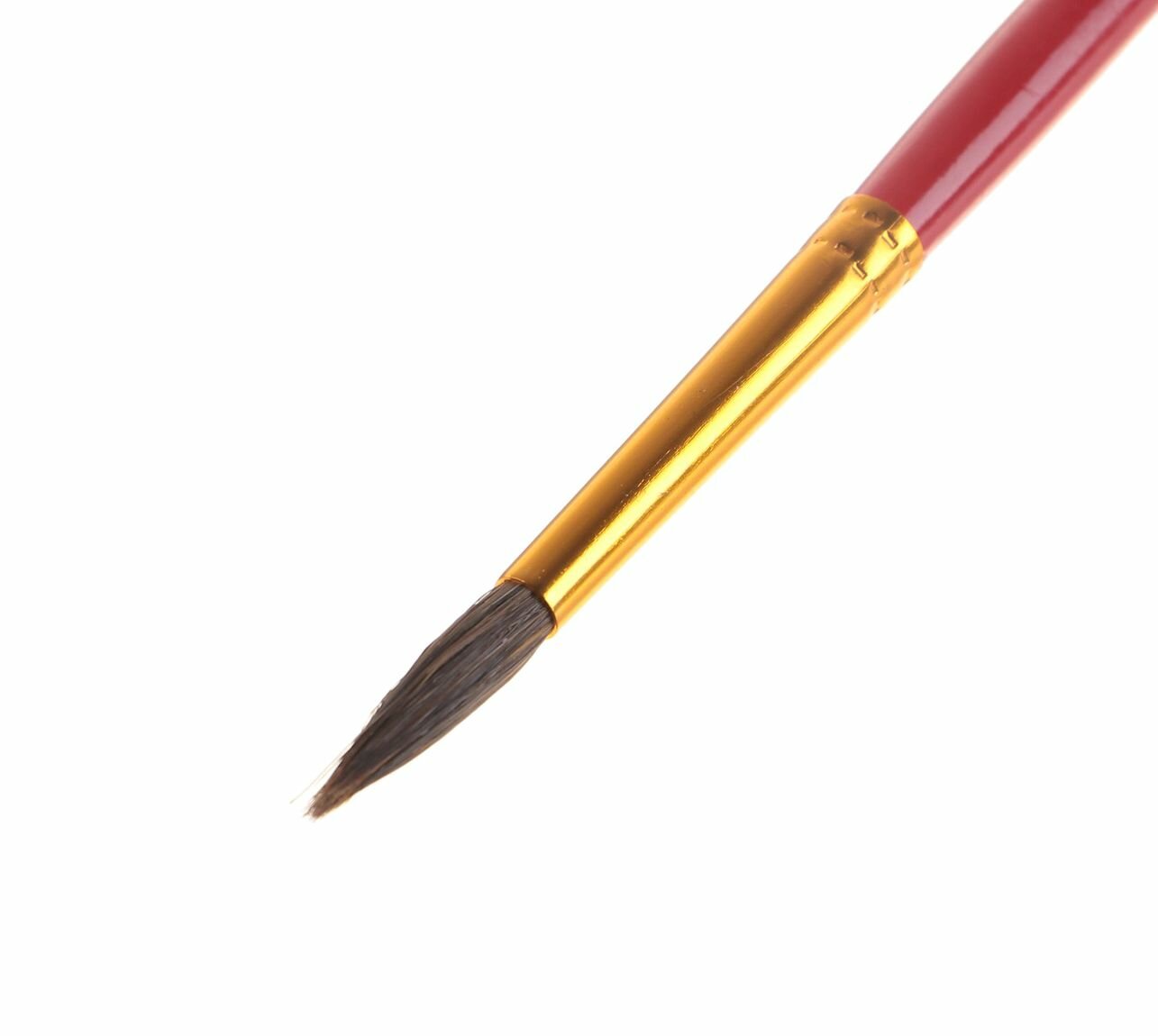 Кисть пони № 4, для живописи, круглый ворс, красная, берёза, пони