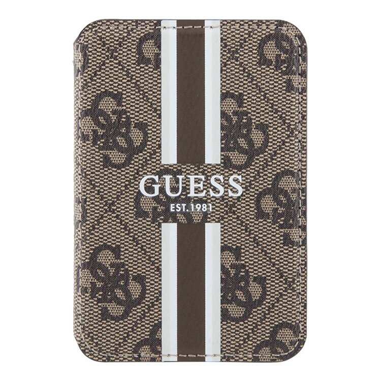 Guess картхолдер для iPhone Wallet Cardslot MagSafe PU 4G Stripes Brown