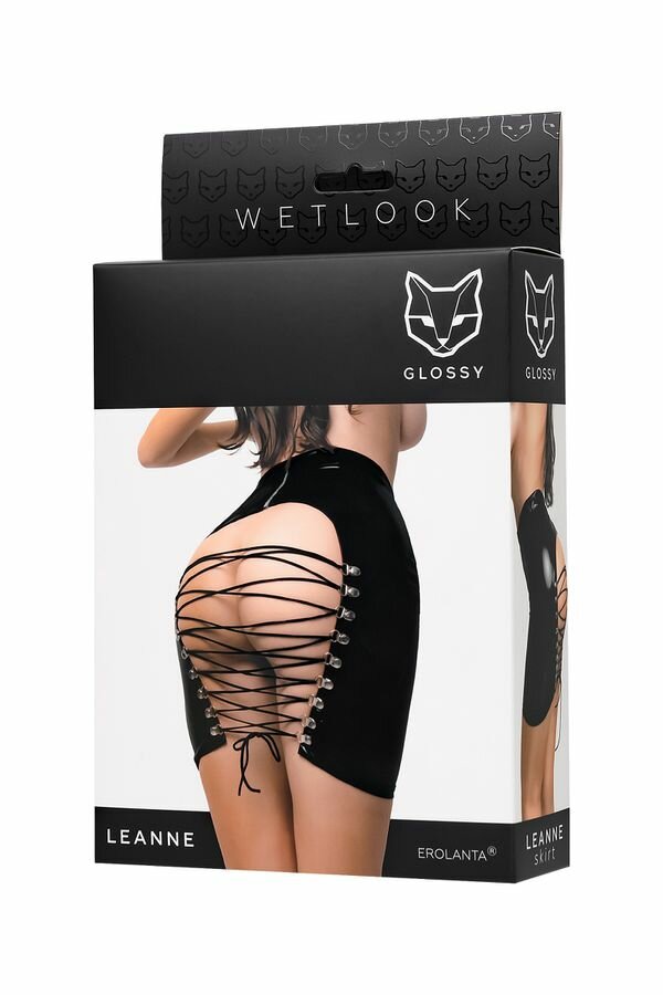 Мини-юбка Glossy Leanne из материала Wetlook Erolanta 955050 черный XL