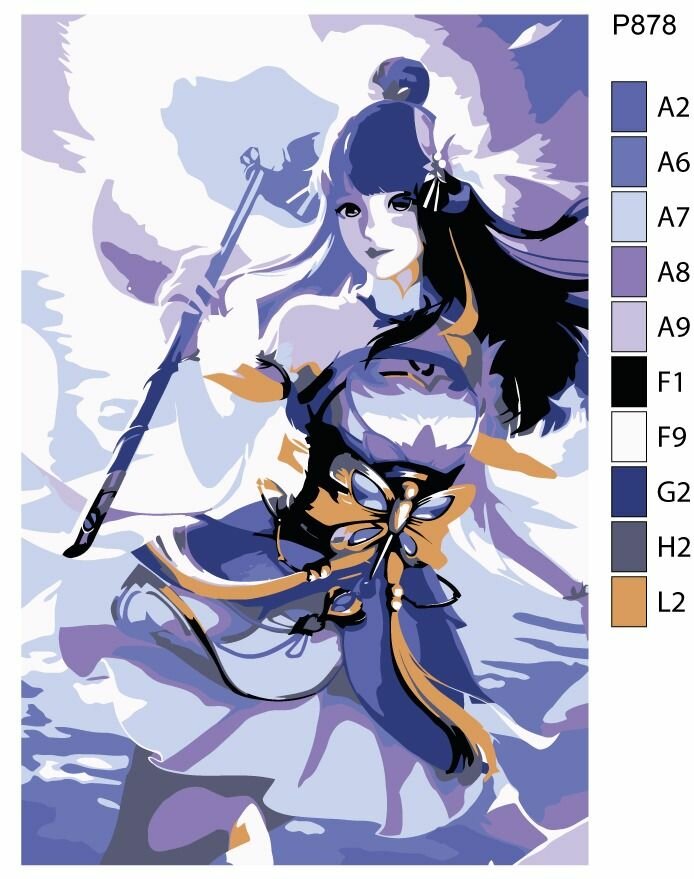 Детская картина по номерам P878 "Игра Mobile Legends. Кагура" 20x30