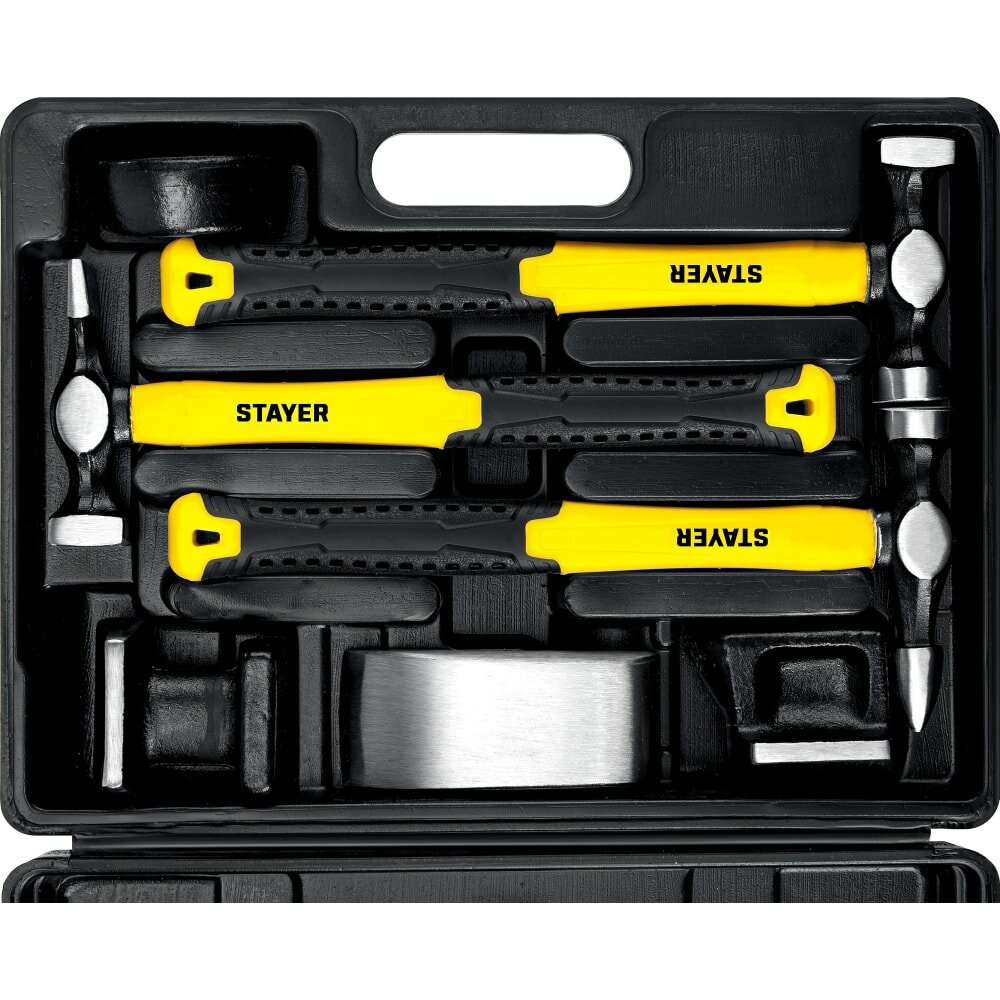 Рихтовочные молотки STAYER профи, с правками, ст/пл рук, 7 предметов 20322-H7