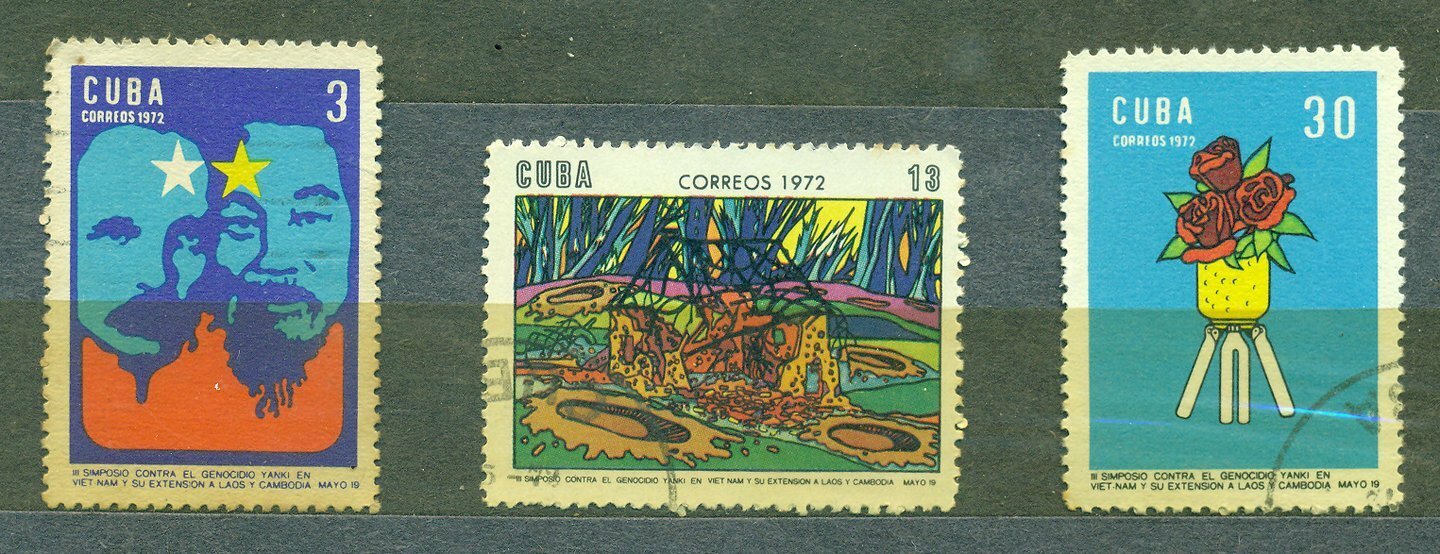 Почтовые марки Куба 1972г. "3-й симпозиум по Индокитайской войне" Войны, Хосе Марти U