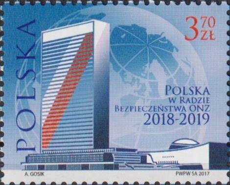 Почтовые марки Польша 2017г. "Польша в Совете Безопасности ООН" ООН MNH