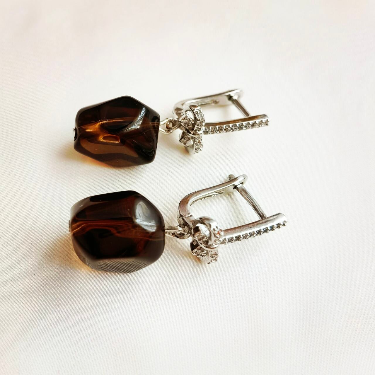 Серьги, раухтопаз