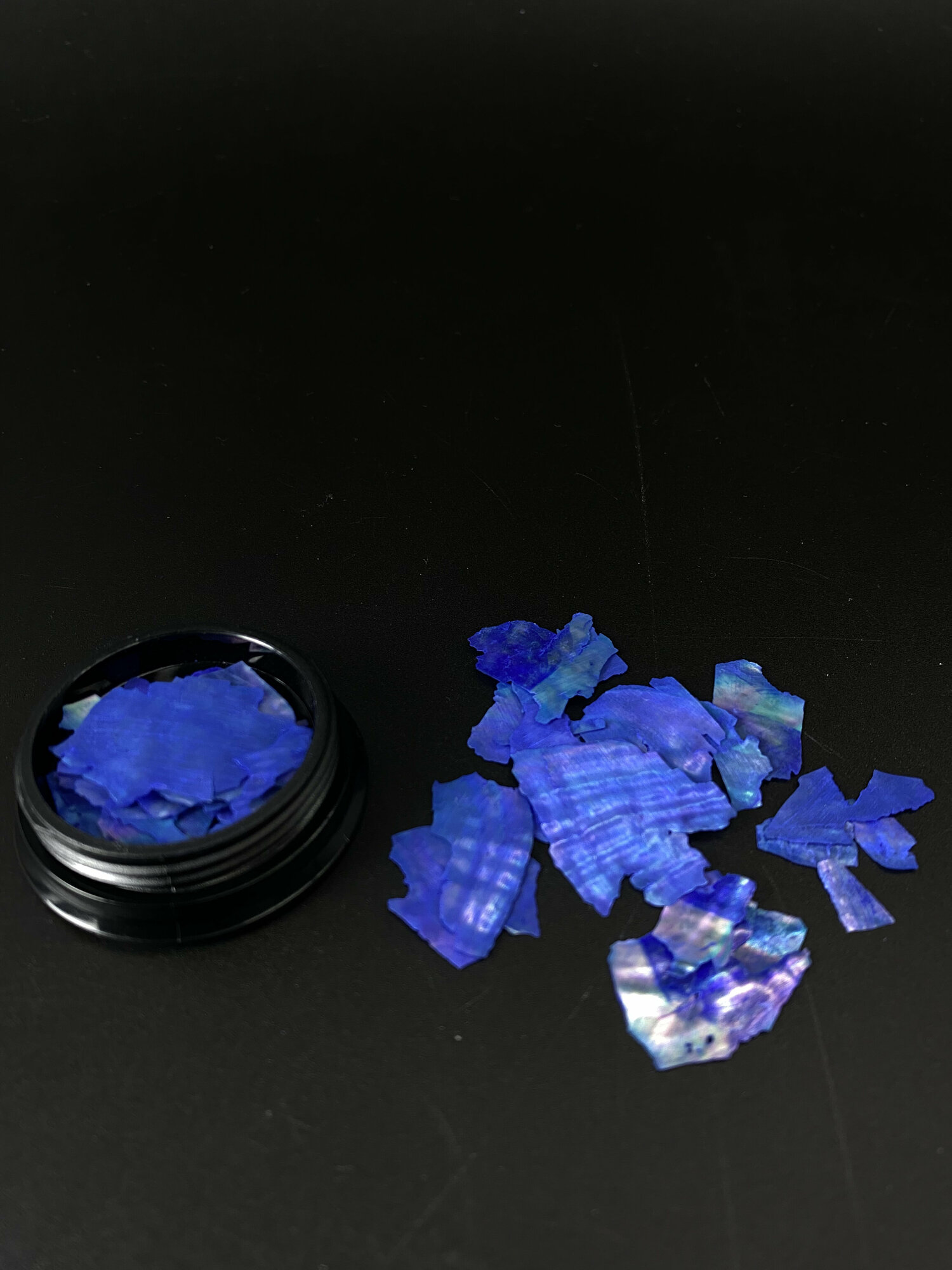 Ракушечник ANDI, для дизайна ногтей, перламутровый, голографический, темно-синий