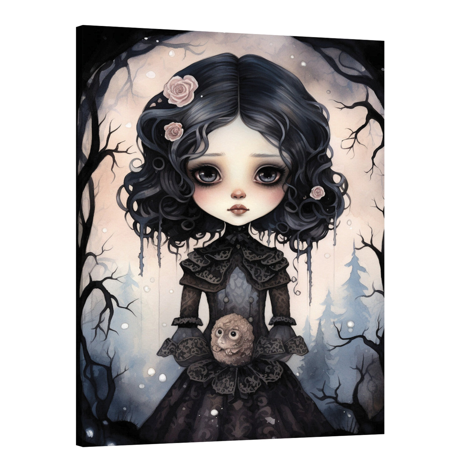 Интерьерная картина 50х70 "Кукла в стиле готика"