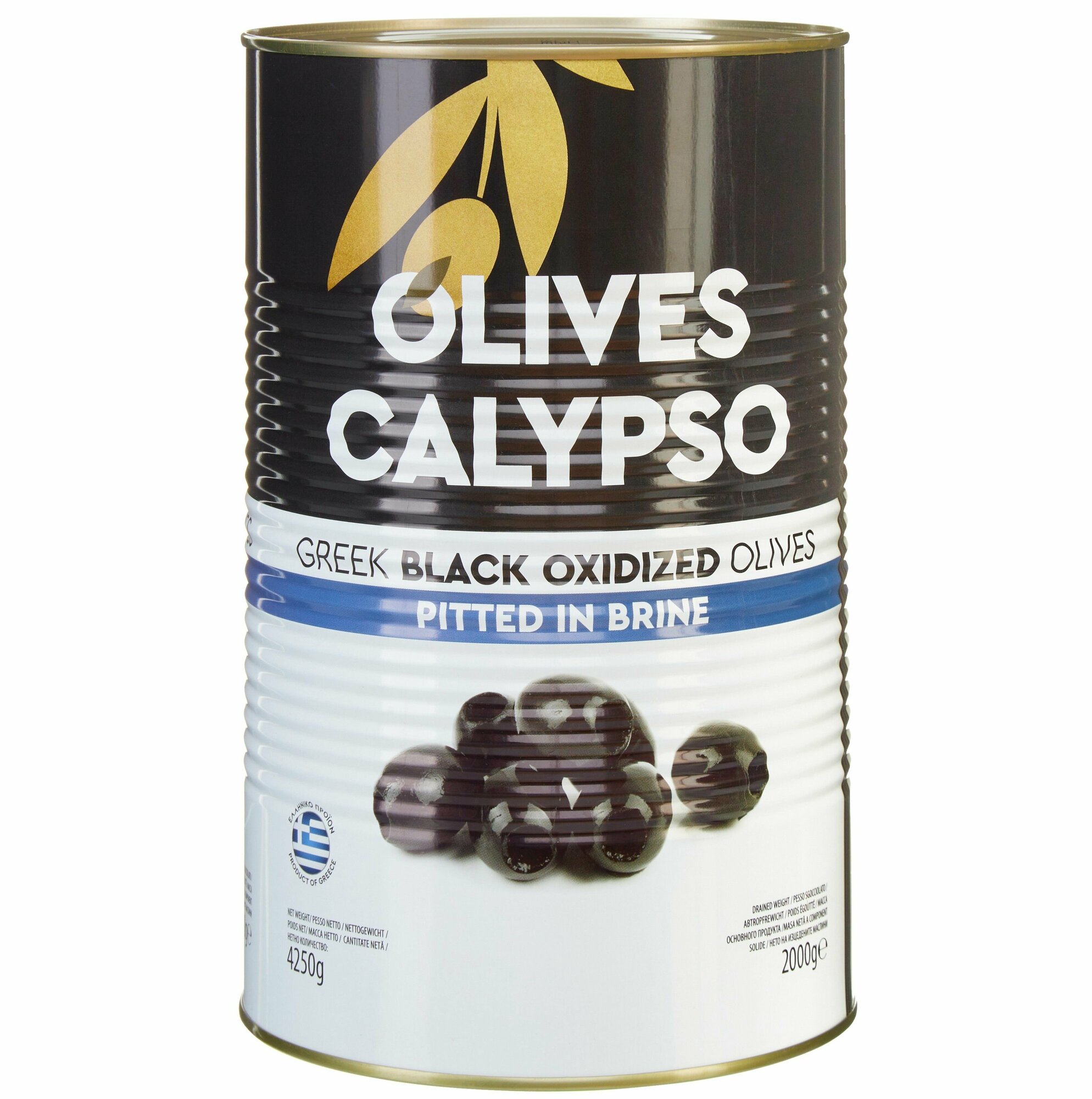 Маслины оливки халкидики Гигантские 70-90 без косточки 4300 мл CALYPSO Супер Мамут черные