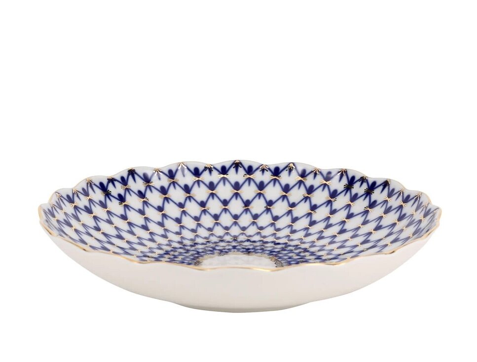 Сервировочный салатник Императорский фарфоровый завод Кобальтовая сетка