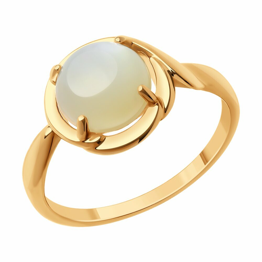 Кольцо, серебро, 925 проба, золочение, перламутр